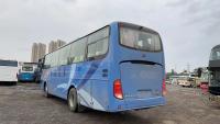 China Second Hand Microbus 60 Seats 2+3 Seats Layout Yuchai Engine Blue Color Air Conditioner Used Young Tong Bus ZK6107 for sale