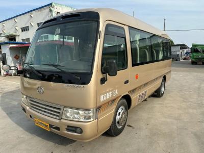 China Used Minibus Dealers EURO IV 19 Seats Champagne Color Yuchai Engine 6 Meters Folding Door Used Ankai Bus HK6606 for sale