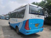 China Used Shuttle Vans Floding Door 19 Seats White Color 6 Meters Front Engine Wiht A/C 2nd Hand Dongfeng Bus EQ6608 for sale