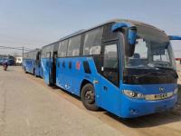 China Used Diesel Bus Blue Color 59 Seats Yuchai Engine 280hp 2+3 Seats Layout 2nd Hand Drive Higer Bus KLQ6115 for sale
