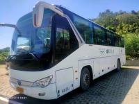 China Used Passenger Coaches Leaf Spring 50 Seats Double Doors Rare Engine Left Hand Drive 2nd Hand Yutong Bus ZK6119 for sale