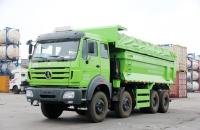 China Beiben 8x4 Muck Tipper Used Heavy Trucks Single And Half Row Cab 12 Tires for sale