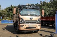 China Used Chinese Cargo Trucks Foton Lorry Truck Gold Color 6*2 Flat Box Loading 18 Tons for sale