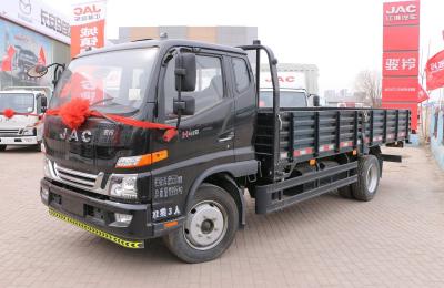 China New Light Cargo Truck Black Color 145hp Diesel Engine Loading 8 Tons Single And Half Cab for sale
