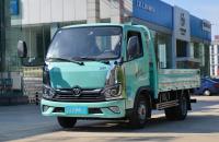China Used Box Cargo Truck Single Cab Foton Light Truck Flat Bed 3.7 Meters Long Doule Rear Tries for sale