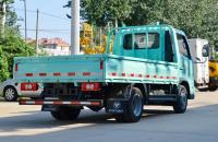 China Used Box Cargo Truck Single Cab Foton Light Truck Flat Bed 3.7 Meters Long Doule Rear Tries for sale