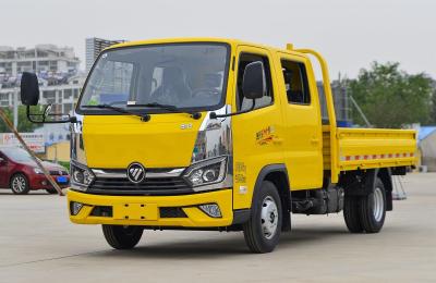 China Truck Bed Box Foton Small Lorry Truck Double Row 5 Seats Cabin Gasoline Engine 6 Tirs LHD for sale