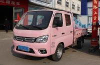 China Cargo Box Truck Foton Mini Lorry Truck Pink Color Manual Transmission Gasoline Engine Euro 6 for sale