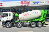 China Concrete Truck Mobile 7-8m³ Tanker Cement Mixer Truck Chinese Brand JAC Yuchai 350hp for sale