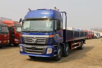 China 6 Series Heavy Truck Foton Auman Flatbed Truck Diesel 8-Speed 245HP 6X2 9.53m Blue Body for sale