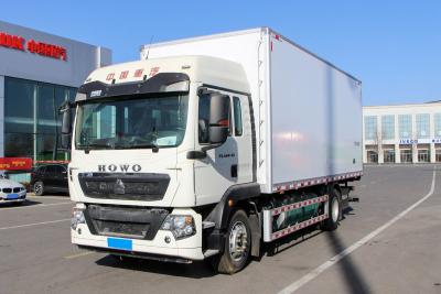 China Howo ZZ5187 Freight Refrigerated Truck Diesel 8-Speed 220hp 4X2 6.8m Deflector Row Half Cab White Body Three-Door for sale