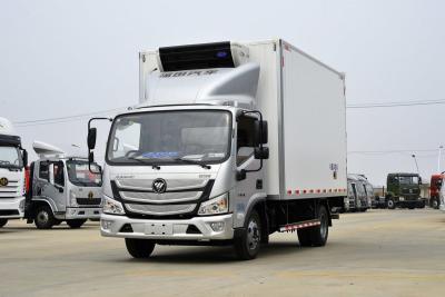 China 158HP 4X2 Single Row Seats Six Gears 4.08m Double Doors White Cargo Box Foton BJ5048 Refrigerated Truck for sale
