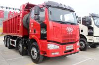 China FAW Jiefang Dump Truck J6M Heavy Truck Diesel 350hp Flat Top Single Row Seat 8X4 6.5m Rear Flip Cargo Box for sale