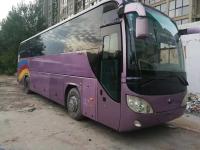 China Left Hand Steering Used 55 Seater Bus 2011 Year 6120HY19 Purple With Leather Seats for sale