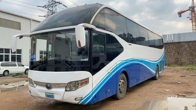 China 55 Seats 6 Tire 6050mm Wheelbase Used Yutong Buses Left Hand Drive Nude Packing Double Doors with ABS for sale