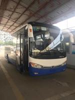 China Kinglong Brand Used Tour Bus Sencond Hand Bus XMQ6898 39seats With AC Rear Engine Blue And White Color Good Condition for sale