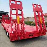 China Brand New 3 Axles Low Bed Semi-Trailer Truck 50Ton Payload for sale