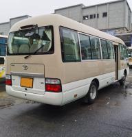 China LHD Second Hand Coaster Bus Hino Engine 23 Seater Khaki Bus With Luxury A/C System for sale