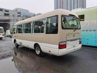 China LHD Second Hand Coaster Bus Hino Engine 23 Seater Khaki Bus With Luxury A/C System for sale