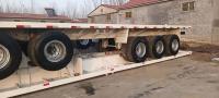 China 3 Axles 45tons Used Truck Trailer Flatbed Trailer For  13M Container Carrier for sale
