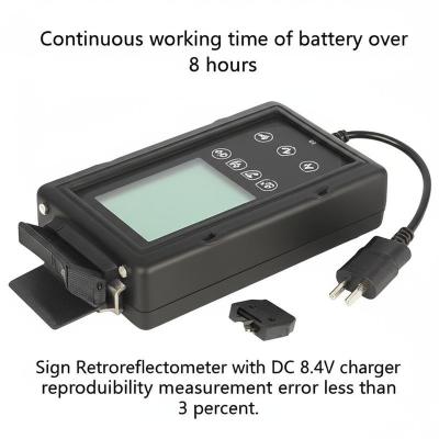 China Sign Retroreflectometer 8.4V DC Charger 3500mAh Battery Continuous Working Time Over 8 Hours for sale