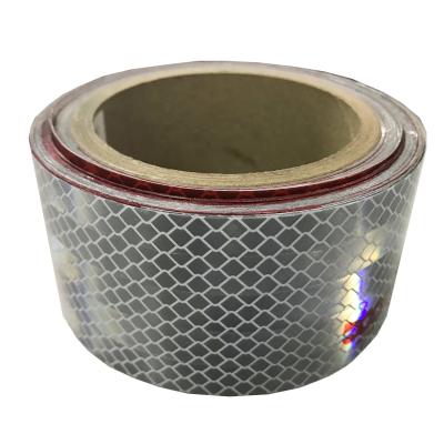 China Red and White 5cm x 50m Reflective Safety Film for Vehicles and Road Markings with High Brightness for sale
