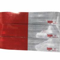 China 0.05m × 50m High Brightness Car Reflective Stickers - Red and White Safety Markings with Imported Ink for sale