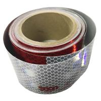 China Imported Ink Red and White Reflective Tape 0.05×50m High Brightness Safety Marking for sale