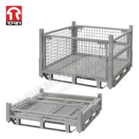 China Torin LK14A	Folding Stacked Warehouse Cage Iron Cage Wire Mesh Pallet Container Metal Pallet for sale