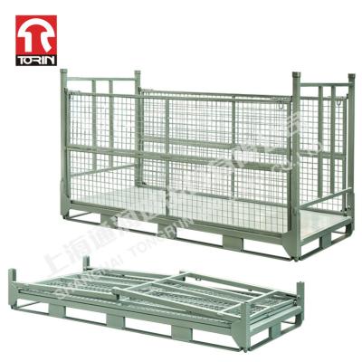 China Torin LK50 Folding Storage Stacking Cage Wire Mesh Pallet Container Metal Pallet for sale