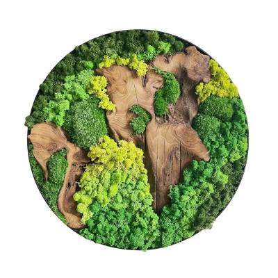 China Add a Touch of Green to Your Home with YZECO Customized Round Decor Moss Wall Frame for sale
