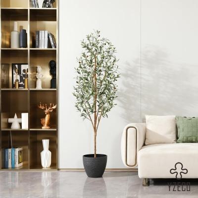 China Customized Logo Accepted Green Leaf Plant Artificial Olive Tree For Hotel Decorative for sale