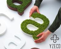 China Business Logo Green Moss Sign Letter Logo For Wall Decor Custom Color Accepts OEM ODM for sale