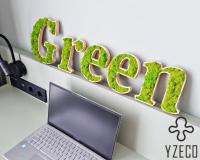 China 3D Letters Artificial Moss Wall Art for Home OEM ODM Accepted Halloween Occasions for sale