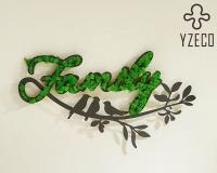 China Customized Size DIY Wood Look Moss Letters Sign for Office Wall Decor for sale
