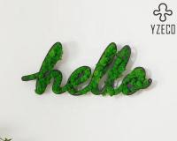 China Customized Size DIY Wood Look Moss Letters Sign for Office Wall Decor for sale