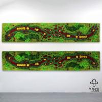 China OEM ODM Customized Colors 3D Stabilized Indoor Faux Plant Wall for Preserved Moss Art for sale