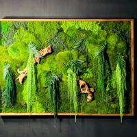 China OEM ODM Customized Colors 3D Stabilized Indoor Faux Plant Wall for Preserved Moss Art for sale