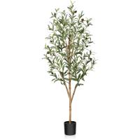 China Home Garden Decorative High Simulation Faux Plastic Bonsai Fakes Plant Fabric Olive Tree for sale