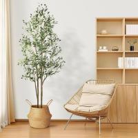 China Home Garden Decorative High Simulation Faux Plastic Bonsai Fakes Plant Fabric Olive Tree for sale