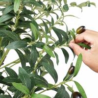 China Modern Green High Simulation Leaves Plastic Potted Olive Tree Plant for Indoor for sale