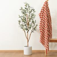China Fabric Indoor Decor Plastic Silk Leaf Bonsai Plants Tree Artificial Olive Tree for Home for sale