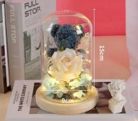 China Chinese Year Must-Have Real Touch Immortal Preserved Roses Eternal Moss Bear With Light for sale