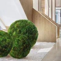 China Logo Customized Logo Accepted Green Immortal Preserved Stabilized Ball Moss Art Frame for sale