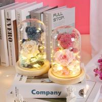 China Friends' Perfect Valentine's Day Gift Pink Preserved Moss Bear with Bright Colors for sale