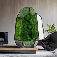 China OEM ODM Acceptable Botanical Sculpture Collection Preserved Moss Terrarium for Wedding for sale