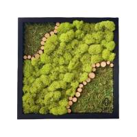 China Real Green Moss Art Preserved Moss Wall Frame for Home and Office Decor Made to Order for sale