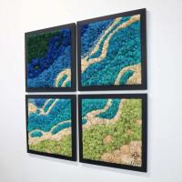 China Real Green Moss Art Preserved Moss Wall Frame for Home and Office Decor Made to Order for sale