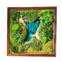 China Long Lasting Moss 2024 Square Moss Wall Art for Customized Logo Room Decoration for sale