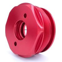 China RoHS Certified Aluminum Machining Parts in Red Anodized Finish for ODM for sale